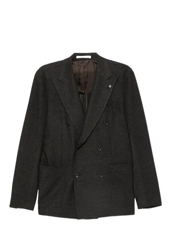Tagliatore Double-breasted Suit Jacket - Black