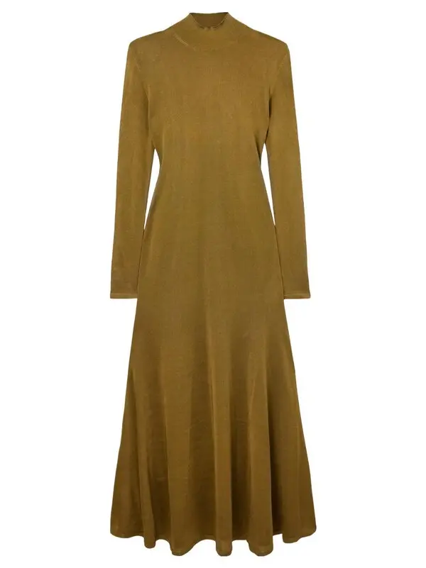 TOM FORD Long Sleeved High Collar Dress - Brown