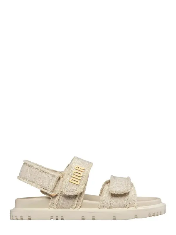 Dior Dioract Sandal With Oblique Motif - Nude