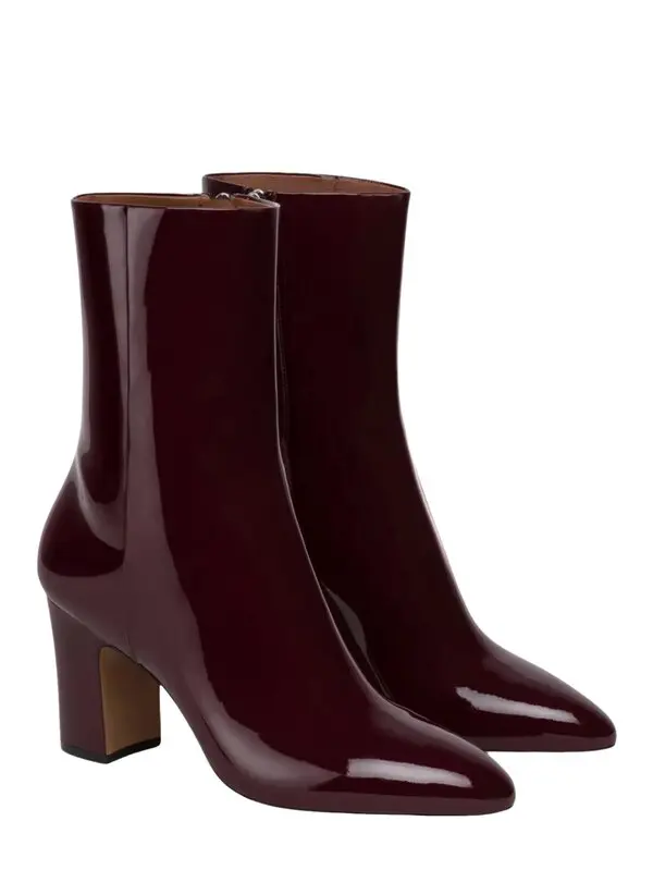 Paris Texas Pointed Toe Chunky Heel Ankle Boots - Brown