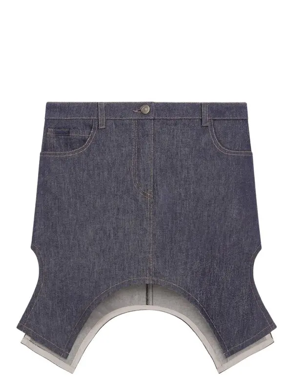 COURREGES Mid-rise Asymmetric Hem Mini Skirt - Dark Heather Grey