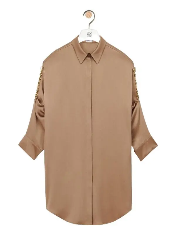 Loewe Chain-embellished Shirt Dress - Nude