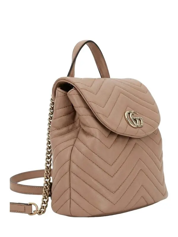 Gucci Gg Marmont Quilted Mini Backpack - Beige