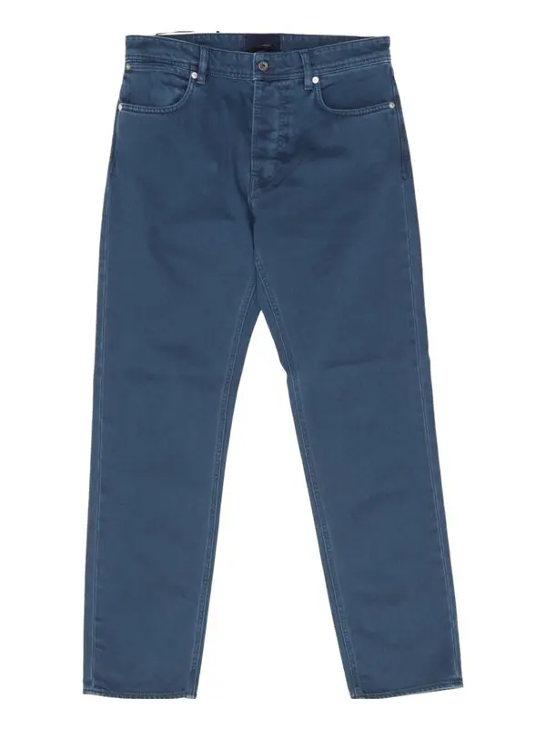 Stone Island Logo Patch Straight-leg Jeans - Blue