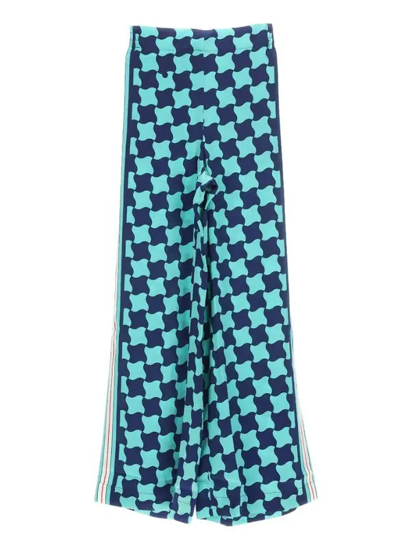 Casablanca Graphic-printed Wide-leg Trousers - Blue