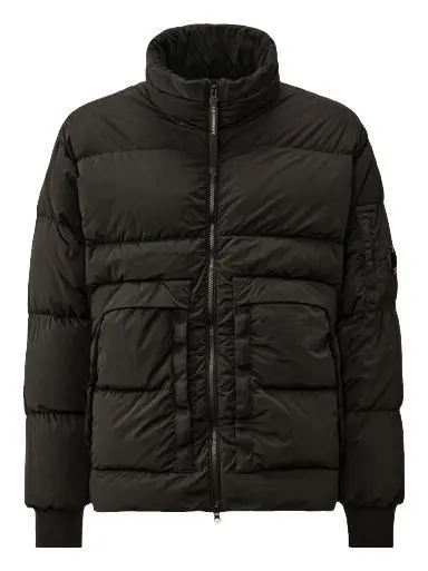 C.P. COMPANY Lens-embellished Short Down Jacket - Black