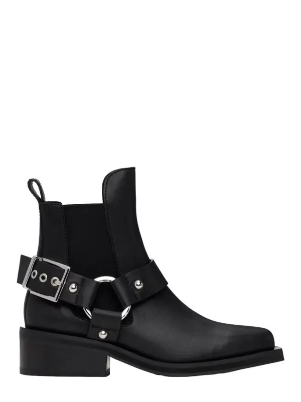 GANNI Low Cut Biker Chelsea Boots - Black