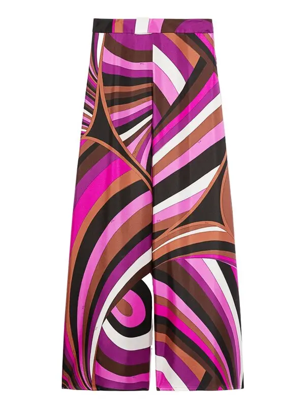 Emilio Pucci Printed Wide-leg Trousers - Purple/dark Purple/chocolate Brown/white