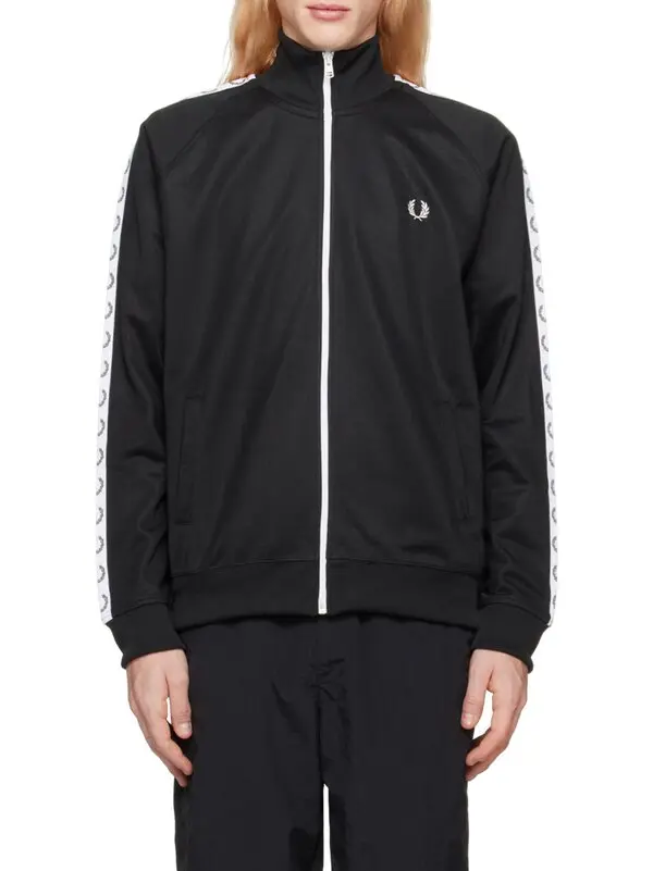 Fred Perry Logo Zipper Track Jacket - Black