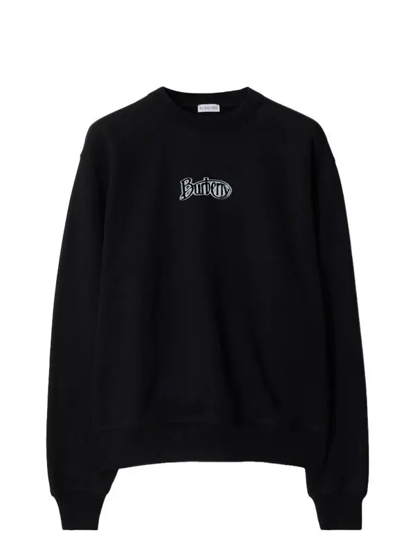Burberry Logo Printed Crewneck Sweatshirt - Black
