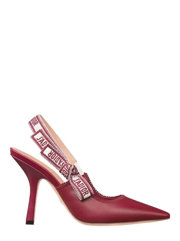 Dior J'adior Embroidered Slingback Pumps - Ruby Red