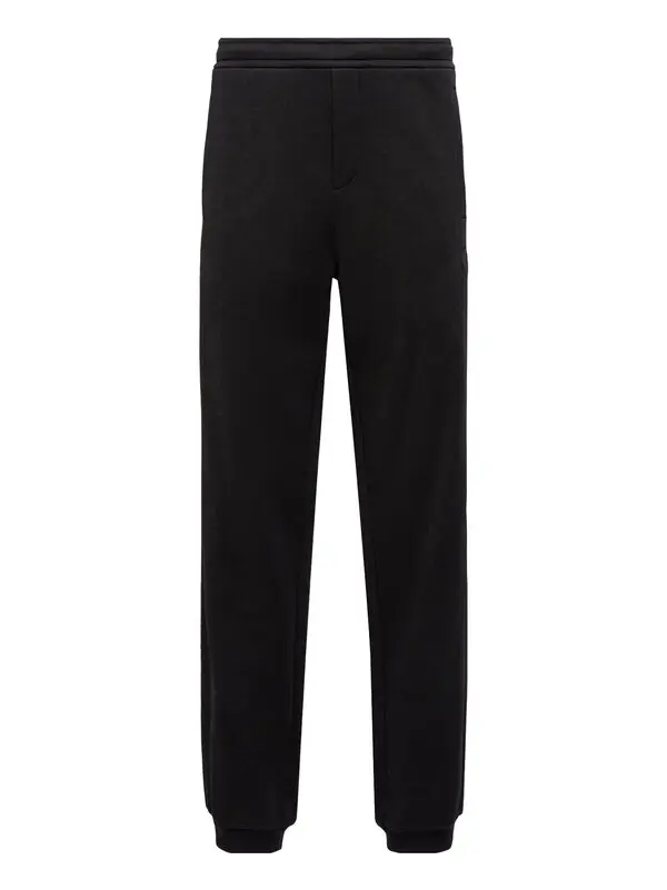 Moncler Logo Detailed High Waist Trousers - Black