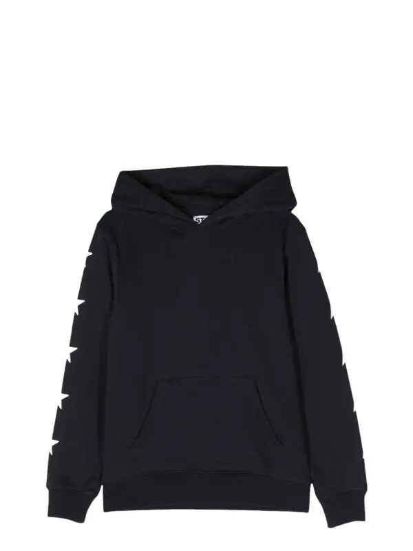 GOLDEN GOOSE Star-print Cotton-blend Hoodie - Black