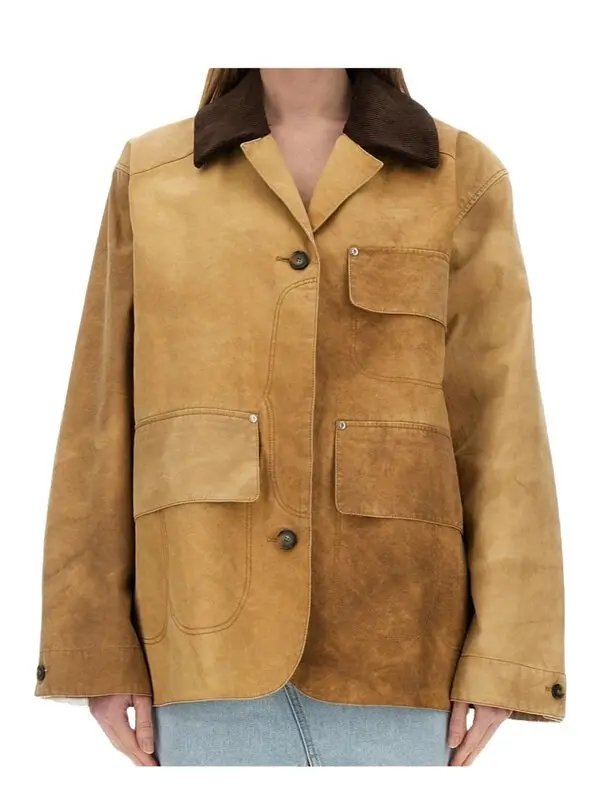 Stella McCartney Corduroy Collar Aged Jacket - Brown