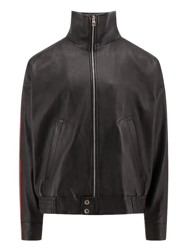 Alexander McQueen Logo Detailed Zip-up Biker Jacket - Black