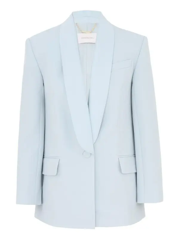 Zimmermann Shawl Lapel Long Sleeve Suit Jacket - Blue
