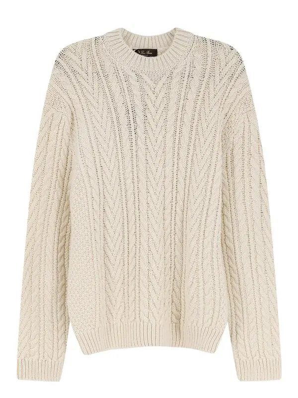 Loro Piana Crewneck Knitted Jumper - Nude