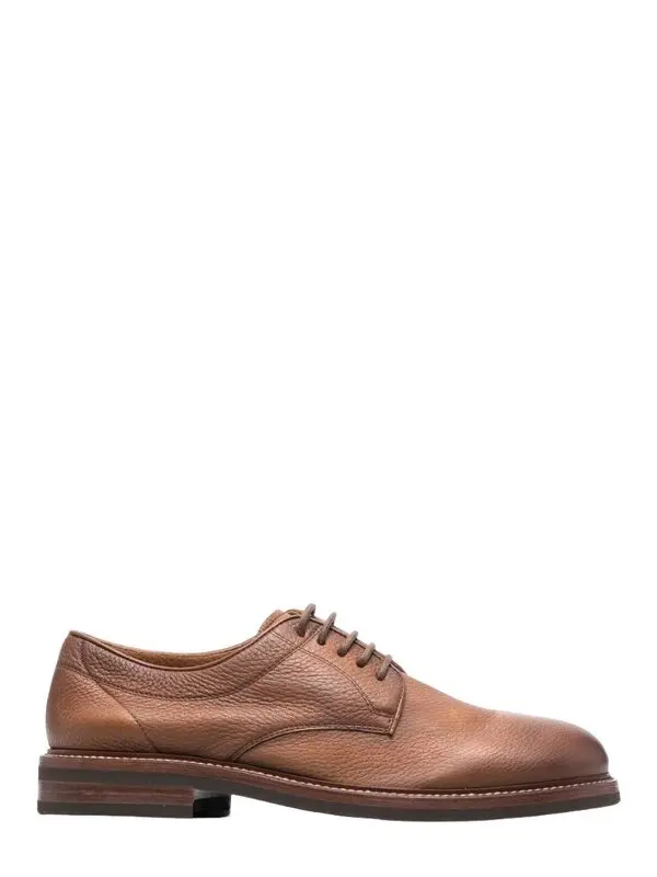 Brunello Cucinelli Round-toe Lace-up Derby Shoes - Brown