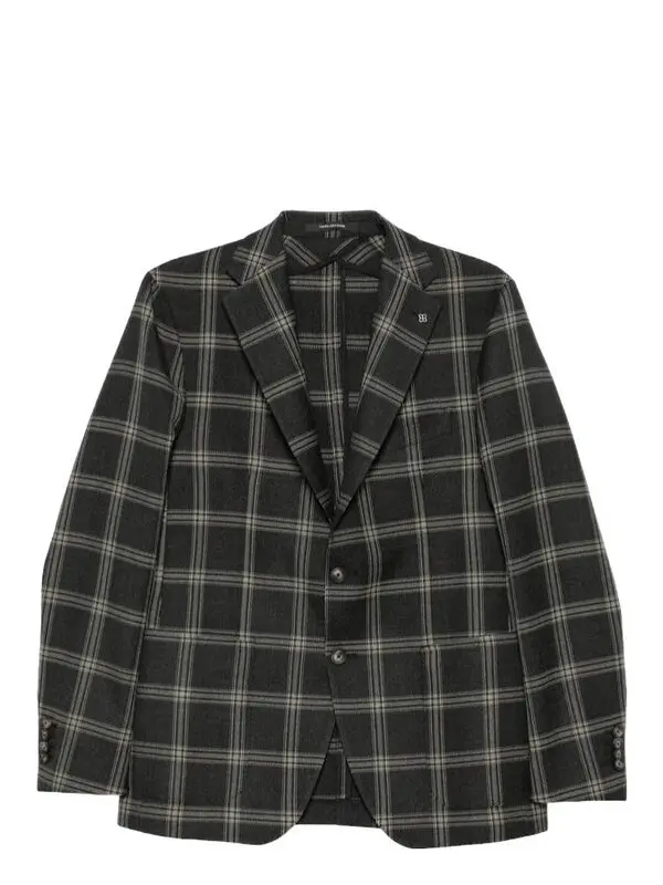 Tagliatore Plaid Single-breasted Blazer - Black