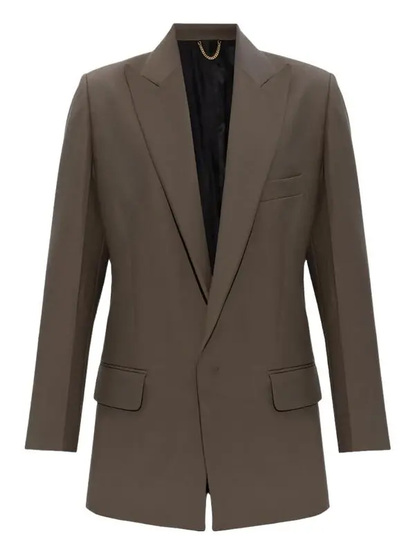 Victoria Beckham Single-breasted Twill Blazer - Green