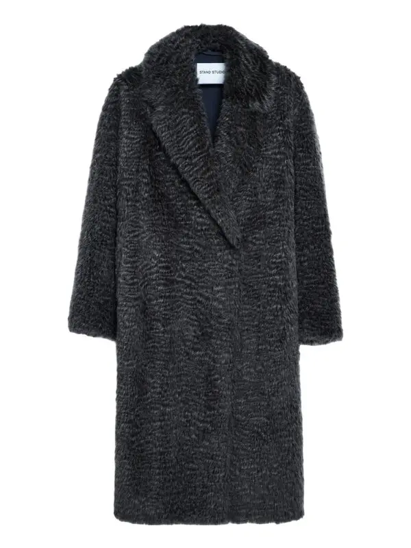STAND STUDIO Nicole Straight Hem Coat - Smoky Grey
