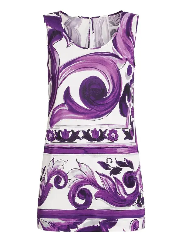 Dolce & Gabbana Majolica Print Sleeveless Top - Multi-color