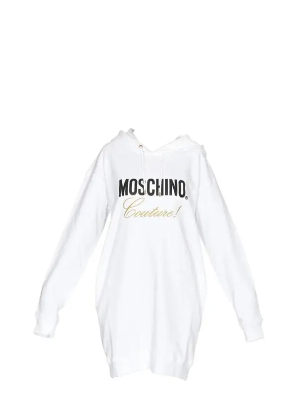 Moschino Hooded Sweater Dress - White