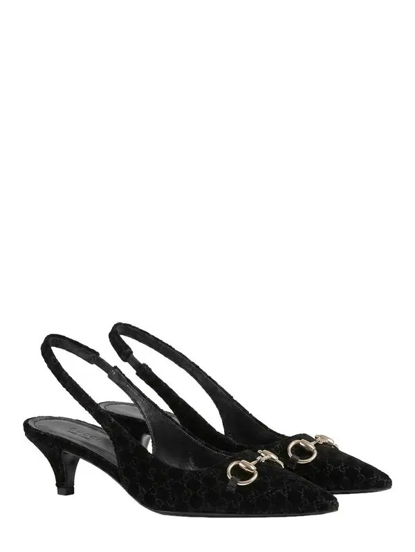 Gucci Horsebit Slingback Pumps - Black