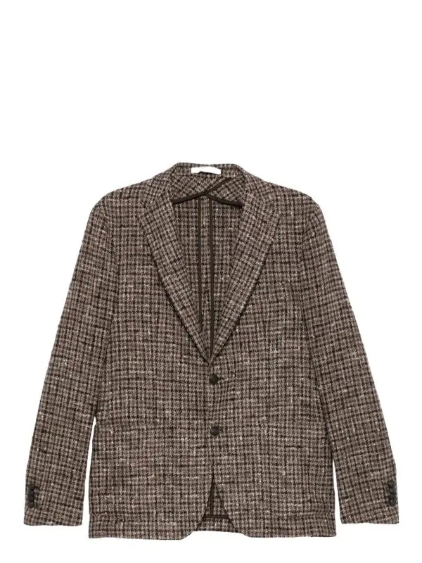 Tagliatore Single-breasted Checked Casual Jacket - Brown