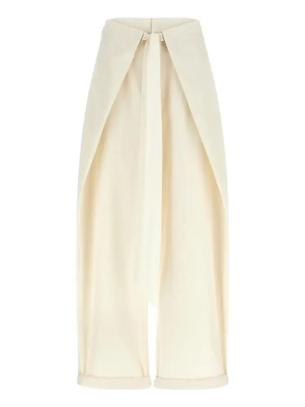 DARKPARK Tie-waist Wide-leg Pants - White