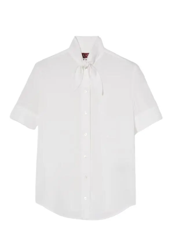 Gucci Silk Crepe De Chine Shirt With Double G Embroidery - White