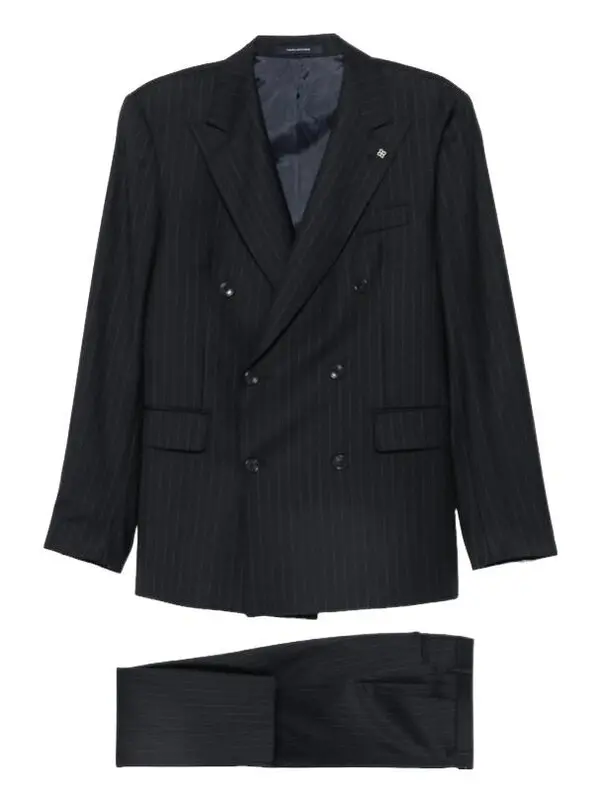 Tagliatore Long-sleeved Suit And Trousers Two-piece Set - Black