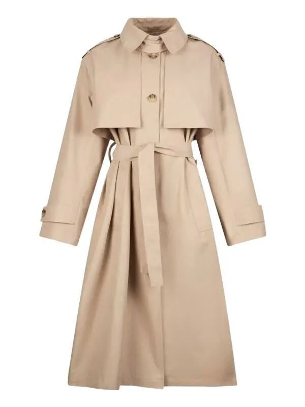 Liu Jo Cotton Gabardine Trench Coat With Matching Scarf - Beige