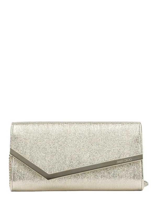 JIMMY CHOO Emmie Glitter Clutch Bag - Nude