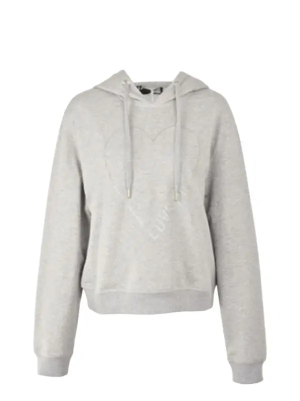 Moschino Love Logo Hooded Sweater - White