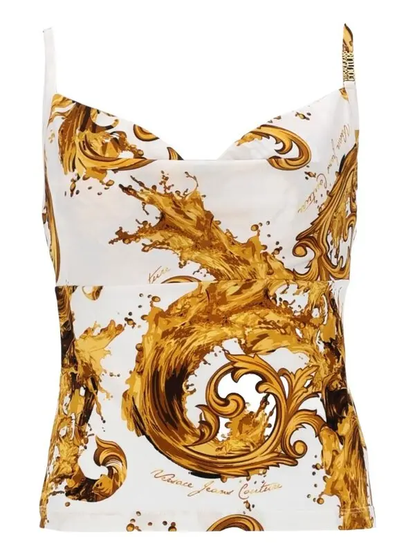 Versace Baroque Print Camisole Top - White