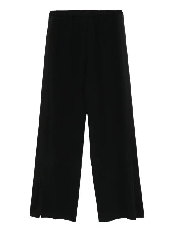 FORTE_FORTE Elastic Waist Flared Trousers - Black