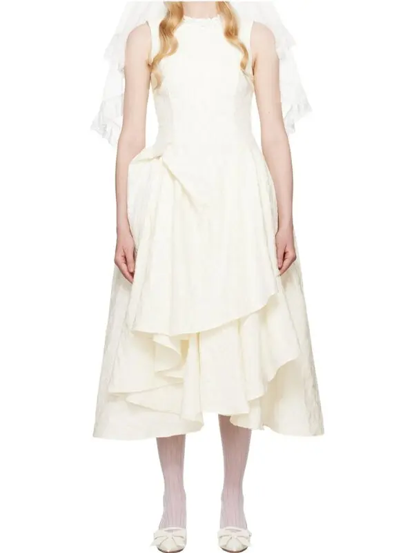 SHUSHU/TONG Bridal Irregular Hem Dress - White