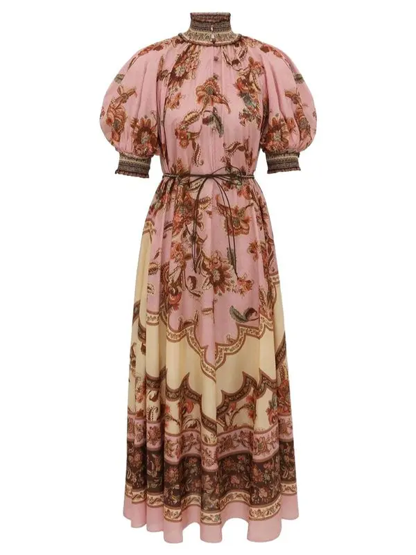 Zimmermann Aster Billow Maxi Dress - Mauve Jacobean