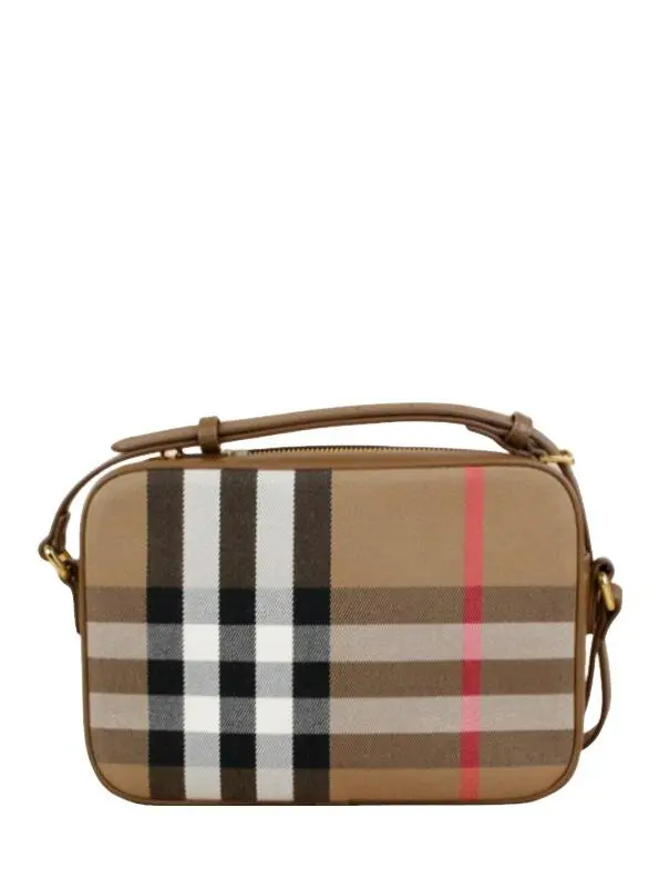 Burberry Checked Camera Crossbody Bag - Brown