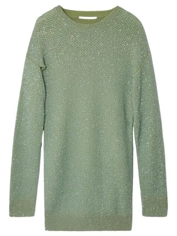 Stella McCartney Sequinned Knitted Cape Dress - Green