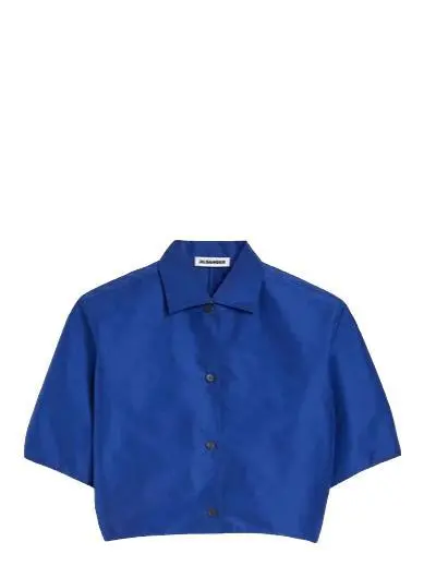 JIL SANDER Technical Faille Shirt - Blue