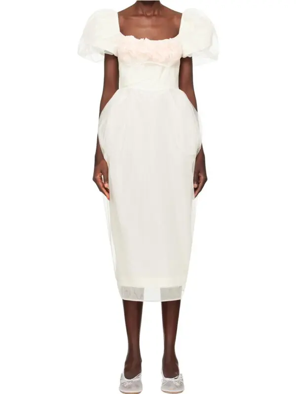 Simone Rocha Sheer Tulle Dress - Ivory White