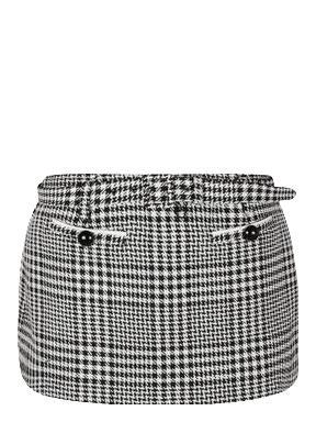 SELF-PORTRAIT Houndstooth Belted Mini Skort - No