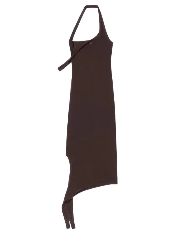 COURREGES Courrèges Undressed Light Knit Halterneck Dress - Chocolate