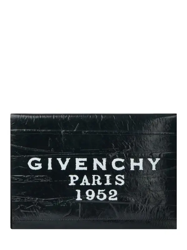 Givenchy Logo Printed Clutch Bag - Black
