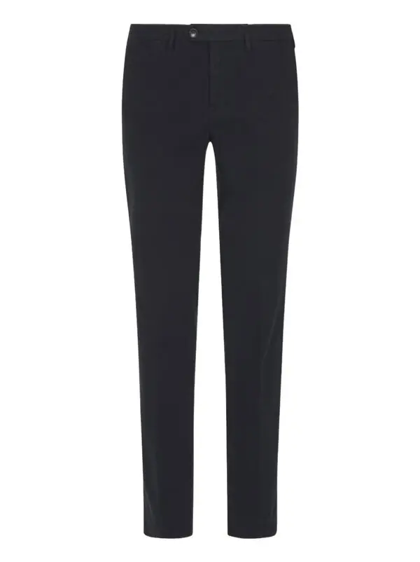 Canali Skinny Trousers With Button Detail - Black
