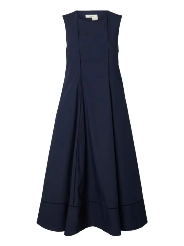 SELECTED Sleeveless Boat Neck Dress With Side Pockets - Black