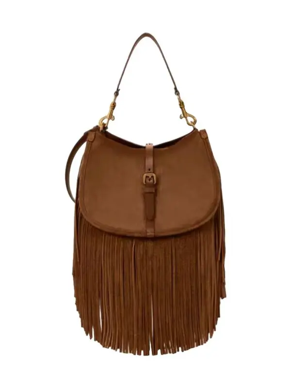 Etro Pony Fringed Shoulder Bag - Camel