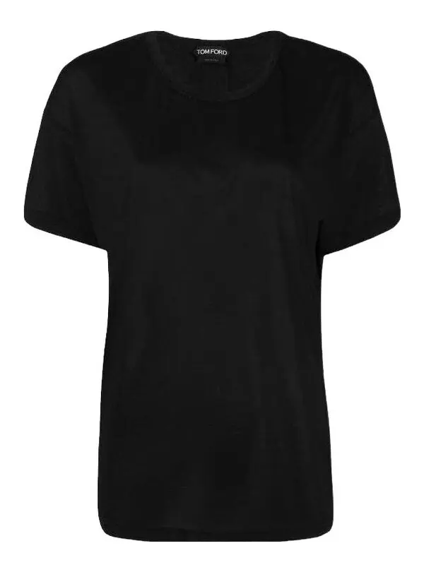 TOM FORD Logo Patch Short Sleeve T-shirt - Black